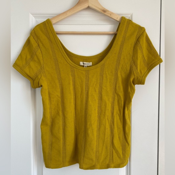 Madewell | Tops | Yellow Green Top With A Unique Subtle Knit Pattern ...